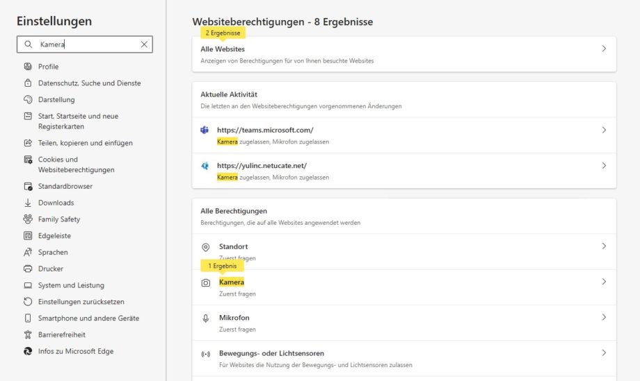 Microsoft EDGE Mikrophon Kamera freigeben – Wissensdatenbank
